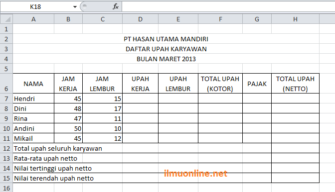 Contoh Soal Praktek Ms Excel Dan Jawaban Edumi ID