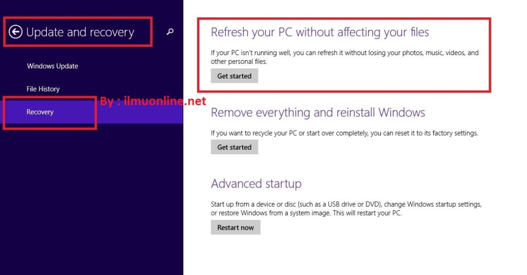 √ Cara Reset dan Refresh Windows 8 atau 8.1