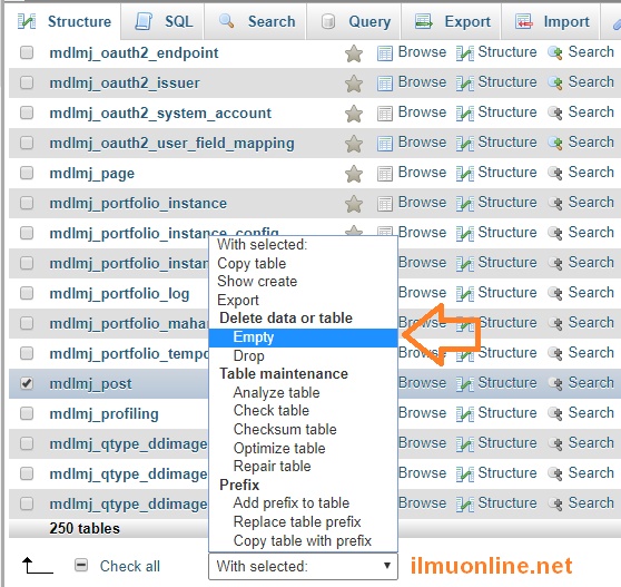 √ Cara Menghapus Tabel dan Database di phpMyAdmin
