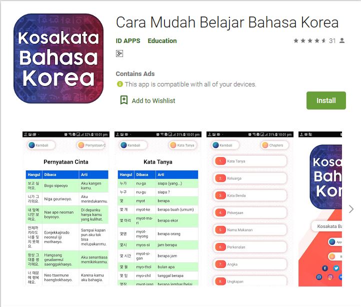 √ 9+ Aplikasi Untuk Belajar Bahasa Korea Mudah dan Menyenangkan